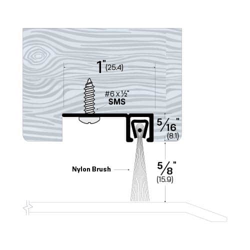 Brush Door Sweep - Mortise Mounted - For Wood Door Bottoms - Sweep ...