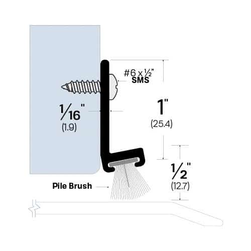 Brush Door Sweep - Surface Mounted - Easy installation - Sweep Height ...