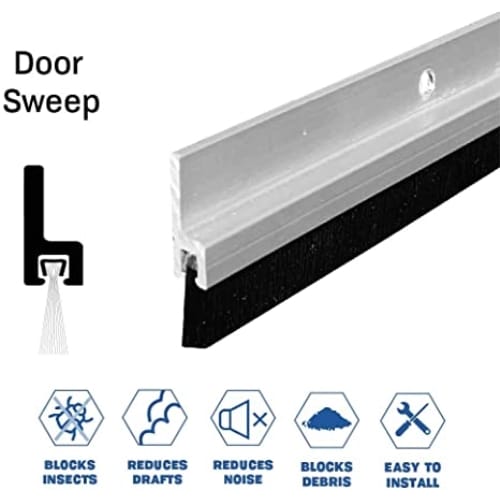 Brush Door Sweep - Surface Mounted - Easy installation - Sweep Height ...