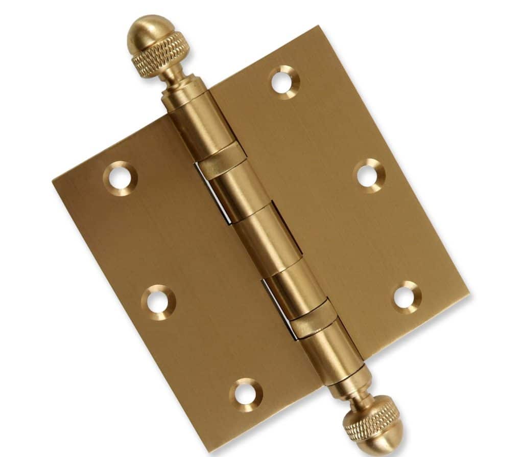 Door Hinge 3.5 x 3.5 Solid Brass Ball Bearing - Satin Brass (US4) | Homebuilders Hardware