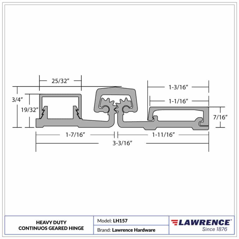 Heavy Duty Continuous Geared Hinge, Full Surface Aluminum