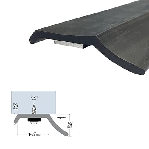 Rubber Door Sweep - Bottom Mounted - Sweep Height of 7/8" (22.2mm)