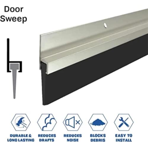 Rubber Door Sweep - Surface Mounted - Sweep Height of 13/16" (20.7mm)